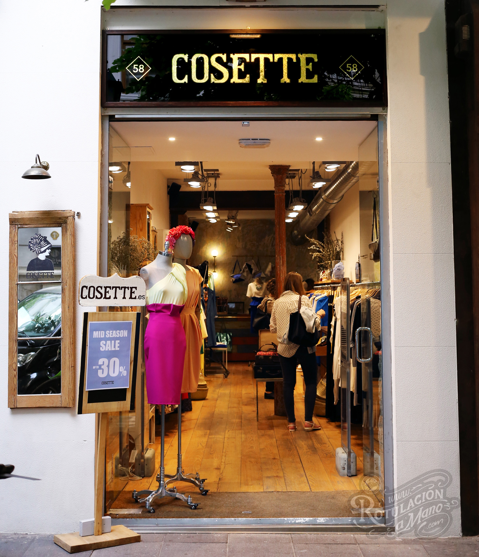 ROTULACION A MANO | Rotulos de cristal y oro para Cosette en Madrid